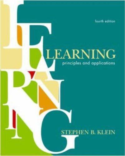 Learning : Principles and Applications by Stephen B. Klein (2001 ...