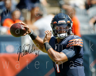 Justin Fields Chicago Bears signed 8x10 print photo picture poster ...