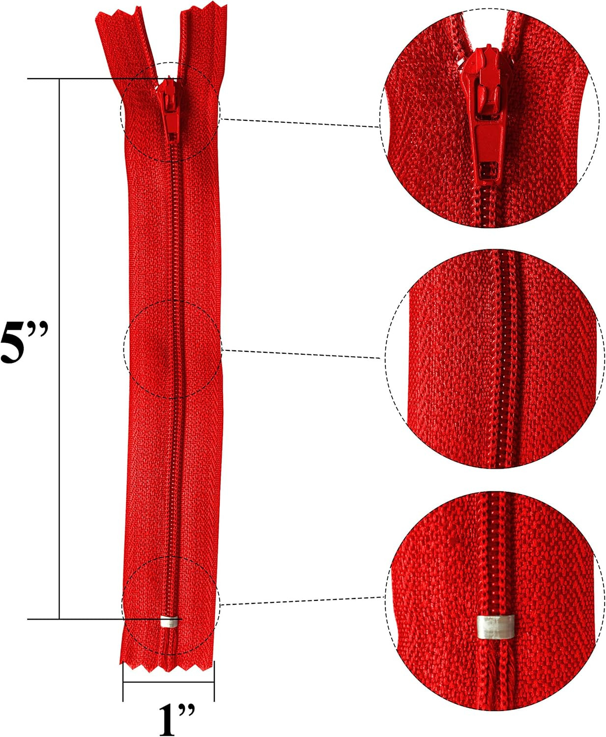 Nylon Zipper for Sewing Crafts | 20 Assorted Colours | Size: 5 Inch ...