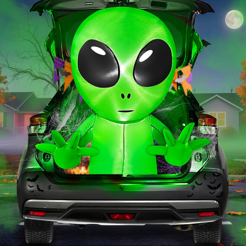 3.5 Ft Halloween Inflatable Alien Trunk or Treat Car Decoration with ...