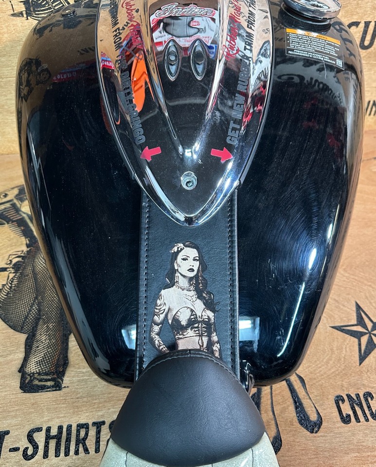 Indian Chief Touring Calavera Sugar Pin Up Leather Motorcycle Black Gas ...