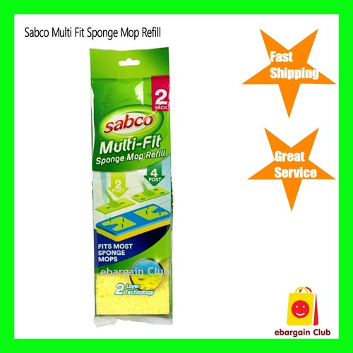 Sabco Multi Fit Sponge Mop Refill 2 pack - Super Absorbent Dirt ...