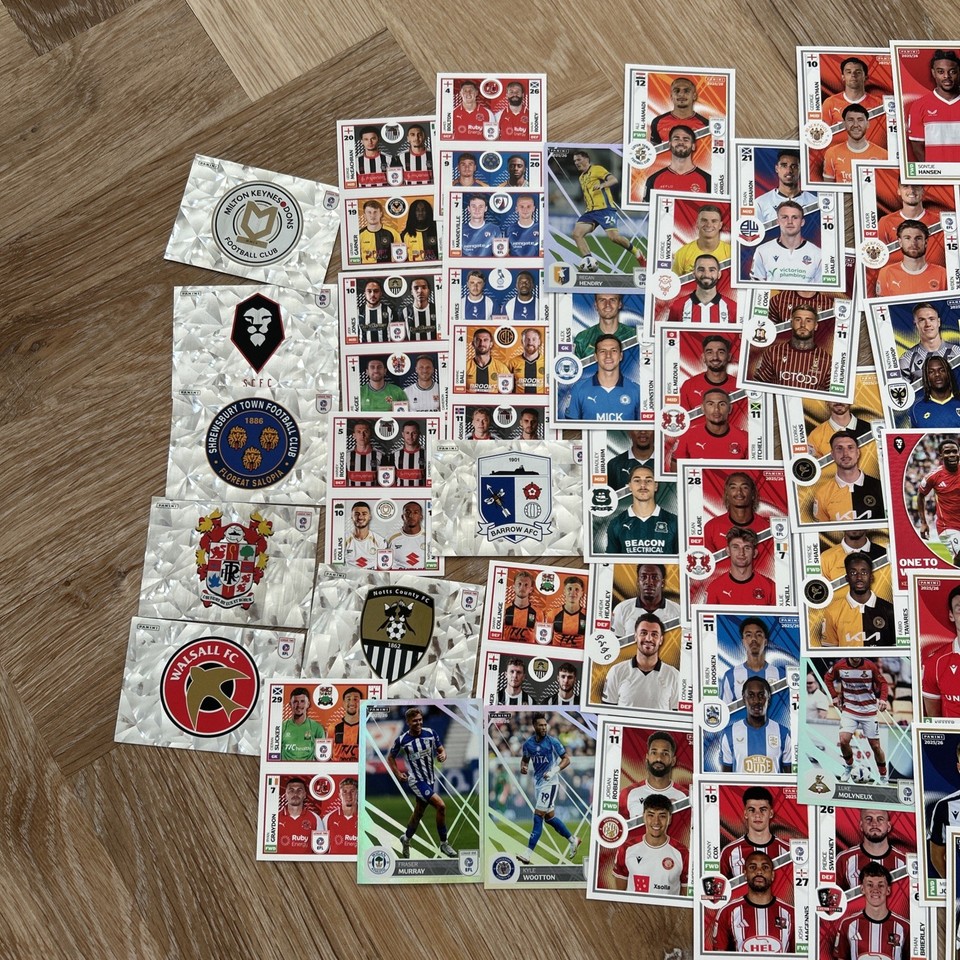 HUGE 98 x stickers EFL 25/26 PANINI STICKER BUNDLE, NO DUPLICATES | eBay UK