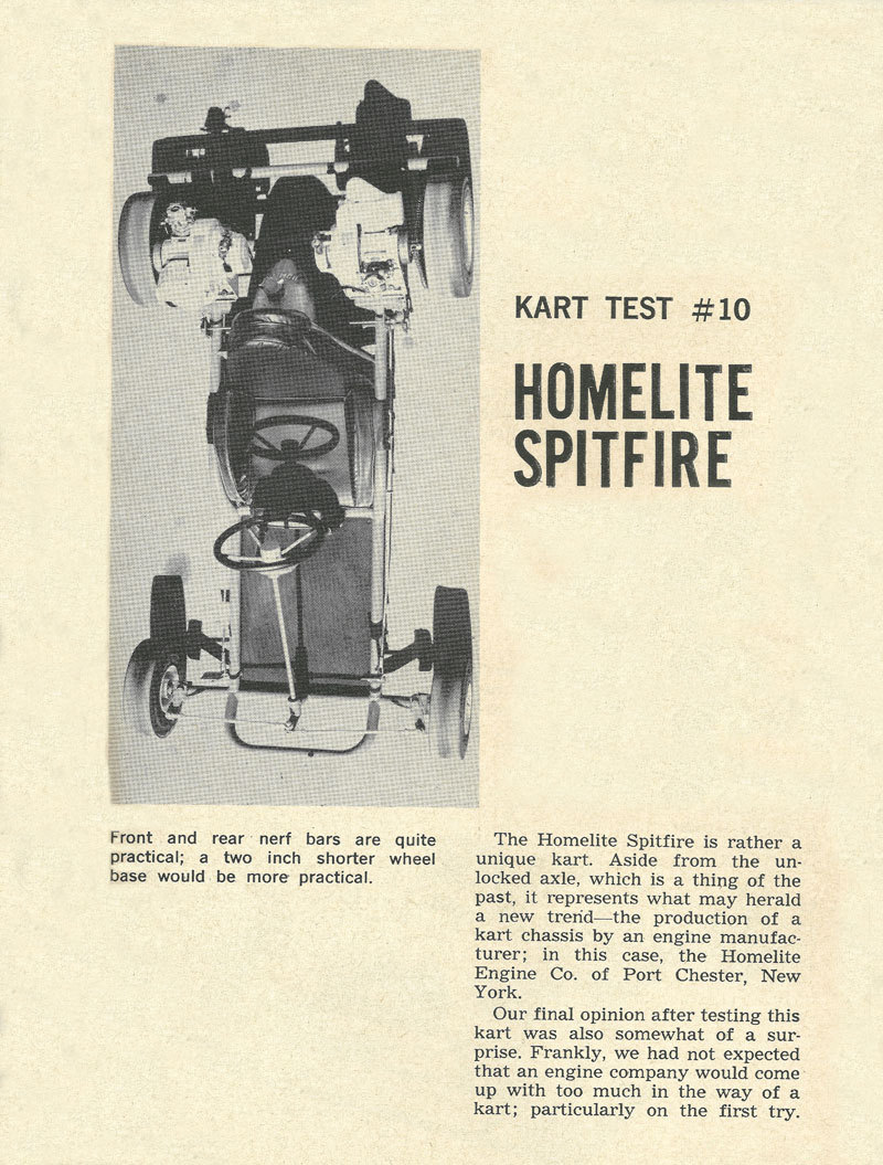 Vintage 1960 Homelite Spitfire Go-Kart Test Report | eBay