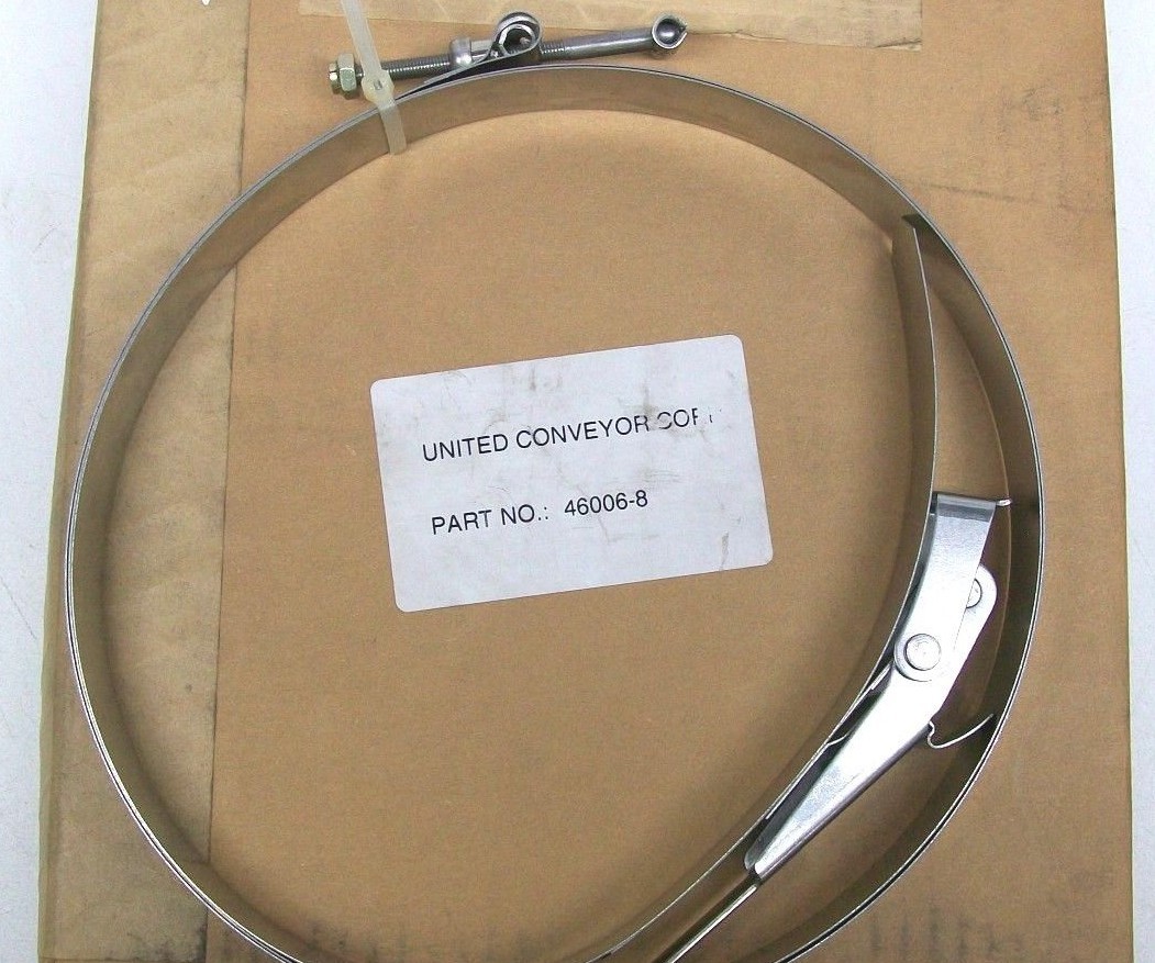 NEW UNITED CONVEYOR 46006-8 SS T-BOLT SNAP LOCK CLAMP 1 1/4" W X 26-27 ...