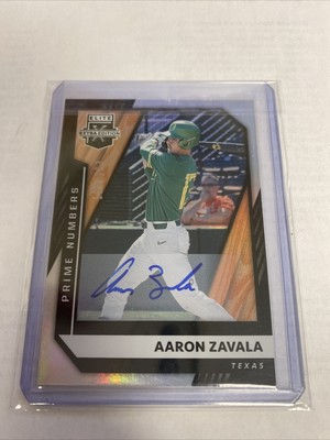 2021 Panini Elite Extra Edition Aaron Zavala Auto Rangers Rookie RC SP ...