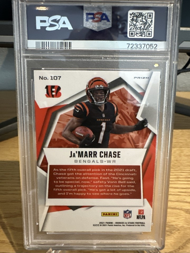 2021 Rookies & Stars Ja'Marr JAMARR CHASE Silver Pulsar Prizm PSA 10 ...