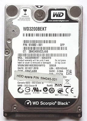 320 GB SATA Western Digital WD3200BEKT-60KA9T0 7200RPM 16MB HDD 2,5 ...