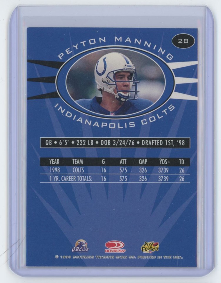 1999 DONRUSS PREFERRED QBC PEYTON MANNING . INDIANAPOLIS COLTS #28 | eBay