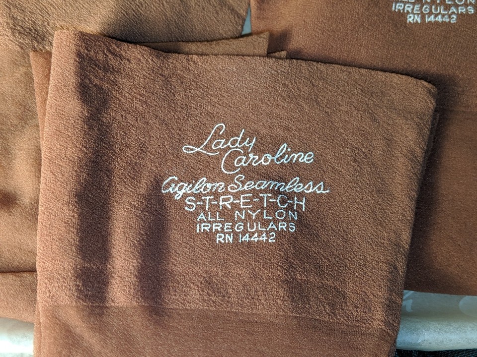 Vintage Thigh High Stockings 3pr Nylons Lady Caroline Tall Unused box # ...