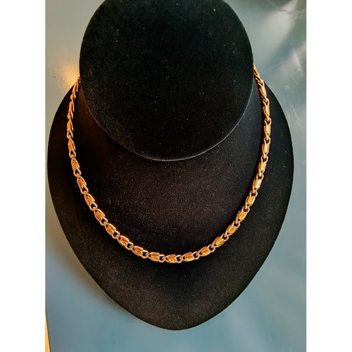 Vintage Gold-Tone Necklace Scroll Link Chain 18" High Quality Costume ...