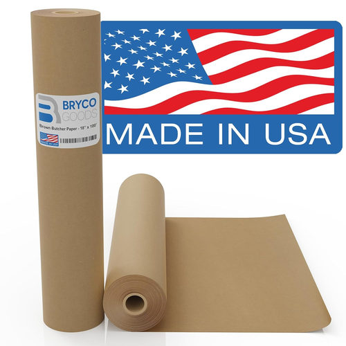 Brown Kraft Butcher Paper Roll, 18”x100 Feet, Food-Grade for Smoking ...