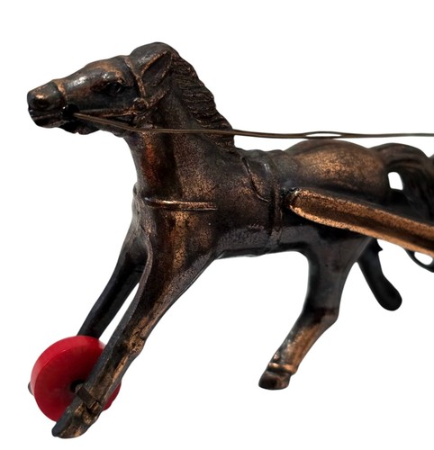 VTG Harness Racing Horse Jockey Sulky Cart Driver Copper Chariot Race ...