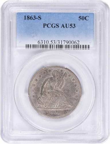 1863-S Liberty Seated Silver Half Dollar AU53 PCGS | eBay