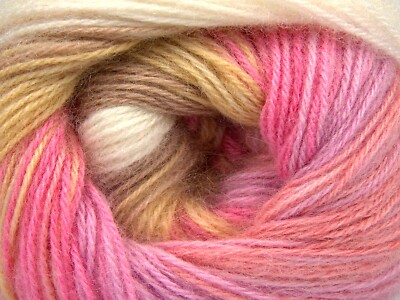 LOT OF 4 Ice ANGORA BATIK Yarn #77532 PINK CAMEL CREAM ECRU Fine Weight ...