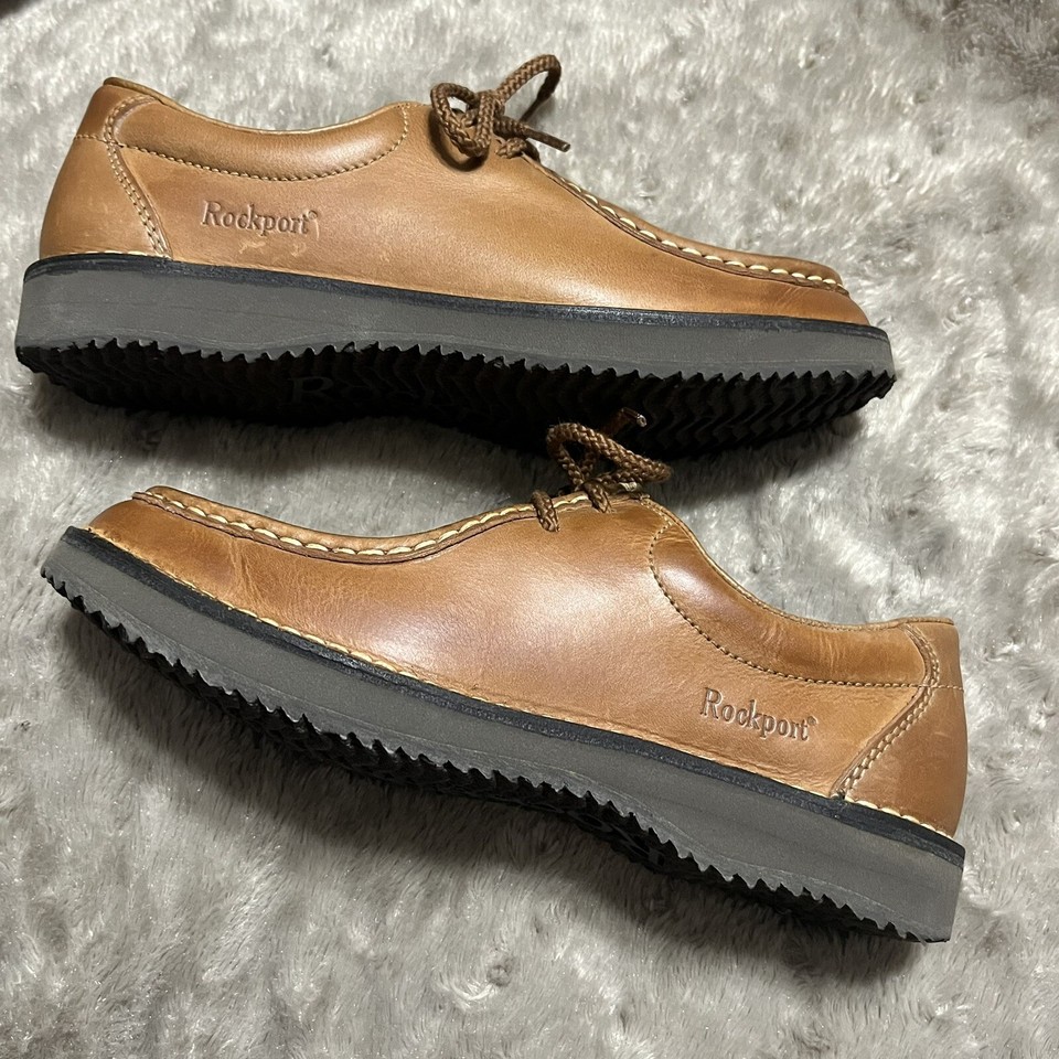 Rockport Brown Leather Lace Up 2 Eyelet Classic Boat Shoes 1961 ...