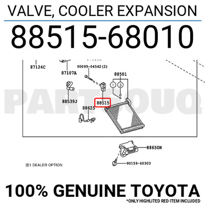 8851568010 Genuine Toyota VALVE, COOLER EXPANSION 88515-68010 | eBay