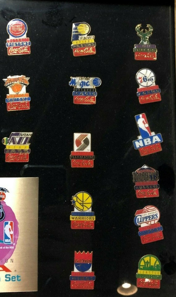 COCA COLA LIMITED EDITION NBA PIN SET (28) ALWAYS JAMMIN RARE Never ...