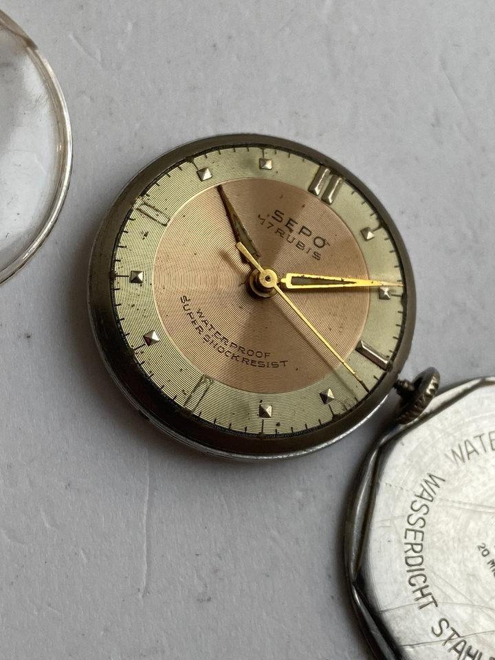 VINTAGE MEN WRIST WATCH FOR PARTS MOVEMENT SEPO 17 J GERMANY Durowe ...