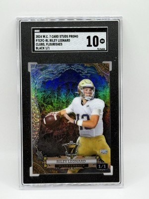 2024 Wild Card 7 Card Stud RILEY LEONARD 1/1 Black # P7CFC-RL PRC ...