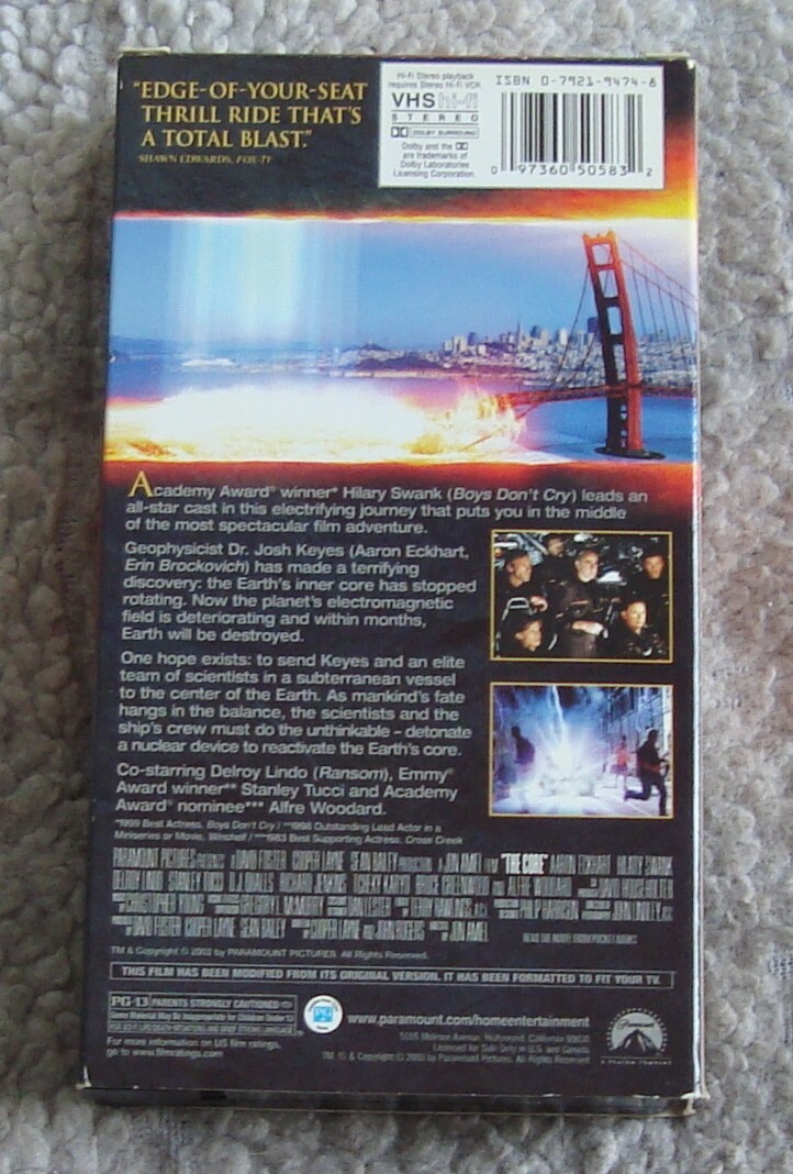 THE CORE (vhs,2003,english,hi-fi stereo,Dolby surround) tested | eBay