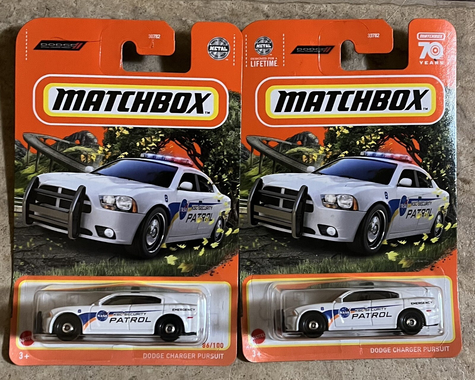 2022 Matchbox White Dodge Charger Pursuit KSC Security 86/100 LOT OF 2 ...