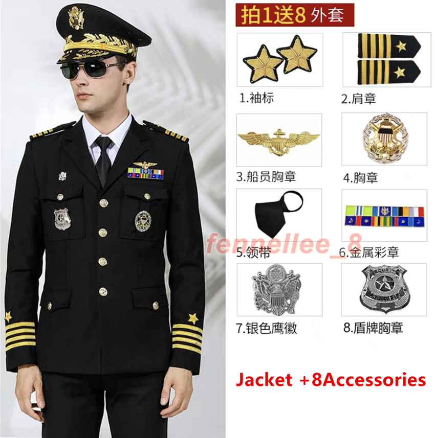 US Navy Military Uniform Yacht Captain Suit Dinner Costume Military ...