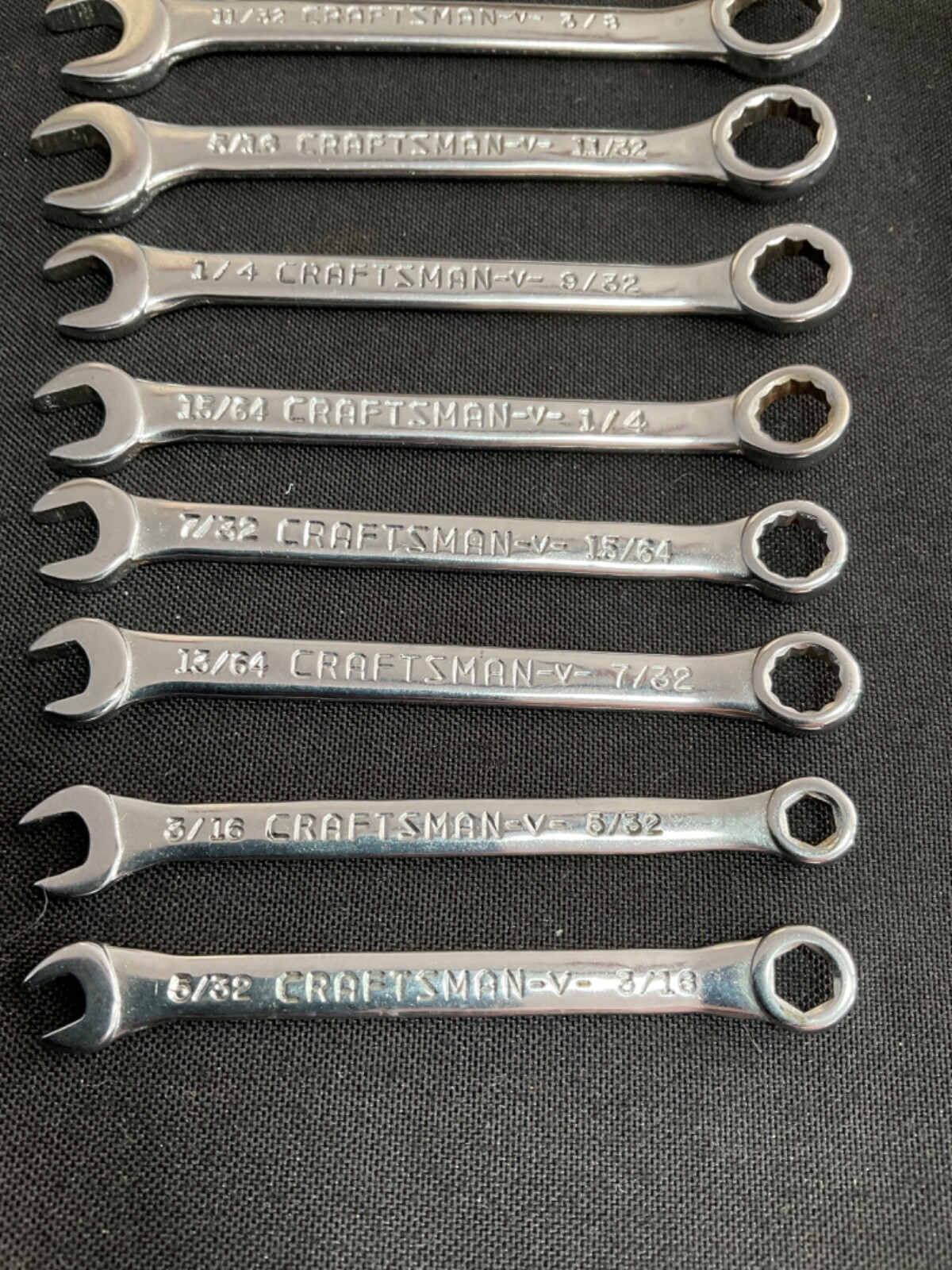 Vtg Craftsman Crown 9-Piece Ignition Wrench Set 4344 SAE USA Made, -V ...