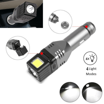 Mini LED Car Cigarette Lighter Flashlight USB Rechargeable Mini Torch ...