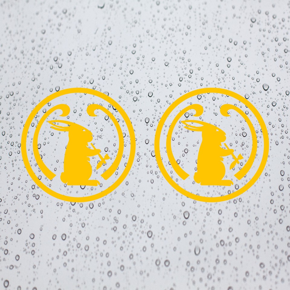 (2x) Mad River Canoe Smoking Bunny Rabbit Die-Cut Decal Vinyl Stickers ...