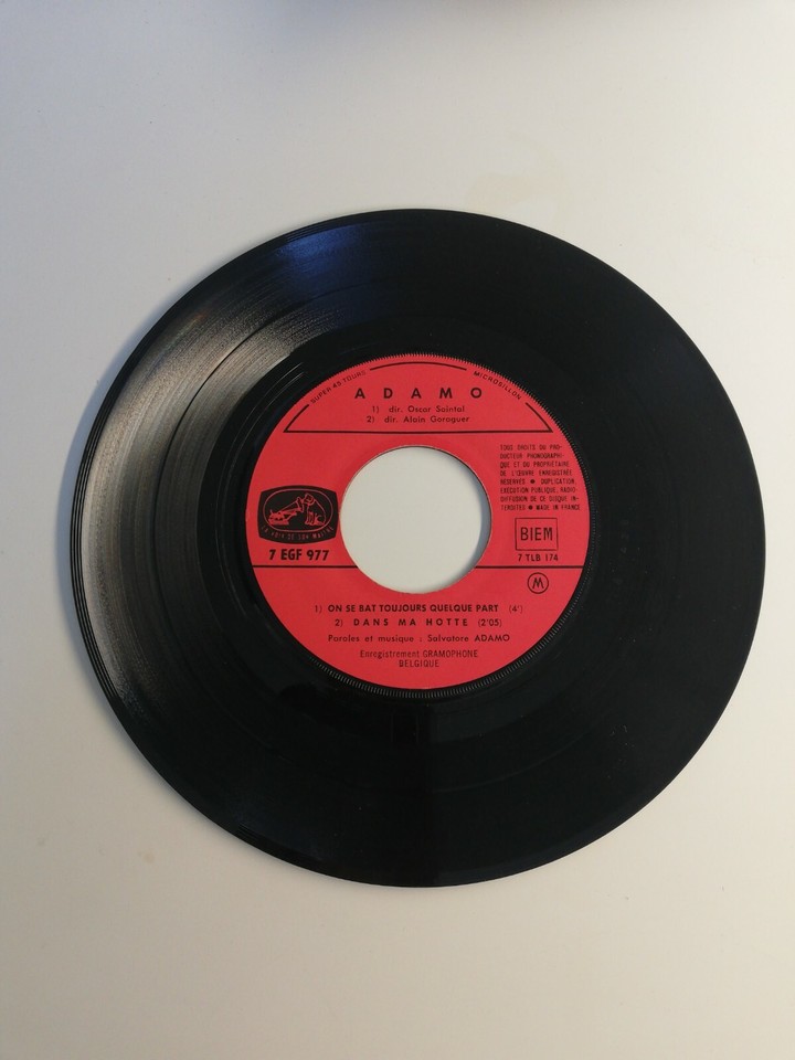 N1090 Vinile 45 Giri Adamo , Notre Roman, Set, Dans Ma Cappa, Paris | eBay