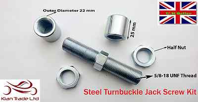 5/8"UNF Thread Adjusters Jack Screw Turnbuckle Plated Black Insert Half ...