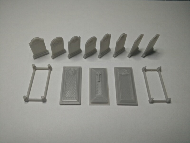 Model Tombstones Grave Stones Cemetery Memorials OO HO Scale Railroad ...