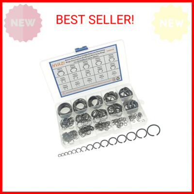Metric 15-Sizes Round Wire C-Clips External Retaining Rings Assortment ...