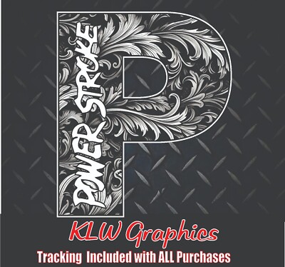 Powerstroke P Leather Decal Sticker Turbo Diesel Truck 6.7L 7.3L Crew ...