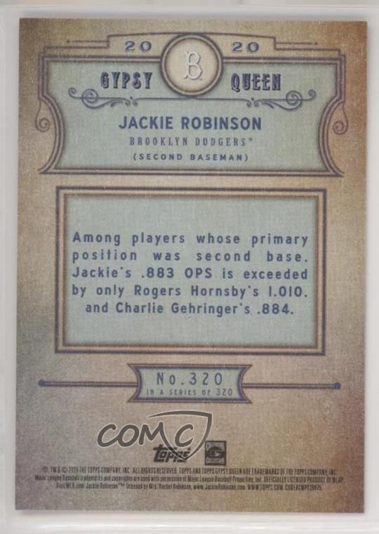 2020 Topps Gypsy Queen Missing Nameplate Jackie Robinson #320 HOF fm0 ...