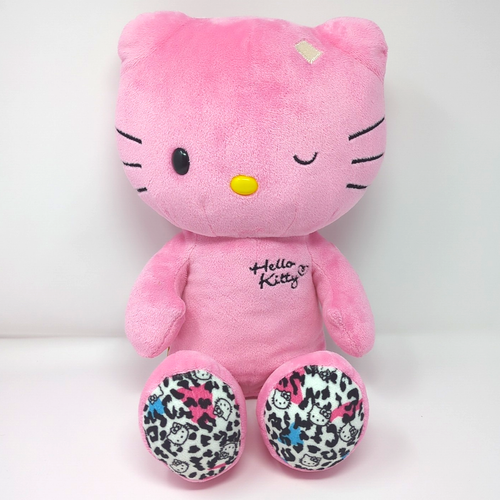Hello Kitty Build a Bear Pink Plush 18" | Sanrio Leopard Print Paws ...