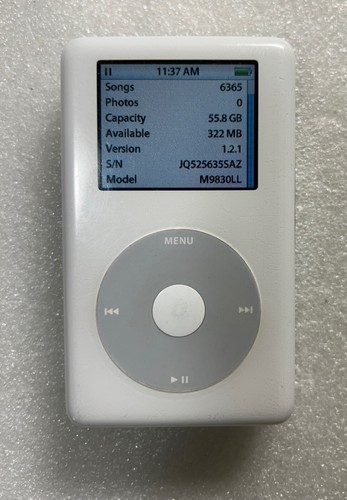 Apple iPod Classic 4th Gen photo A1099 MP3 player 60GB NEW BATTERY | eBay