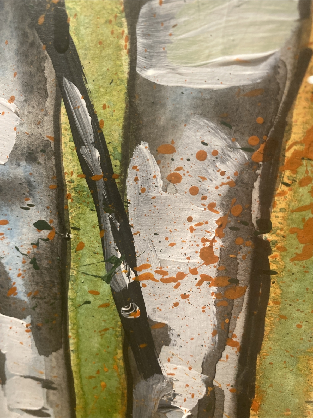 18/24 Original Painted On High Quality Paper, Abstract Birch Trees ...