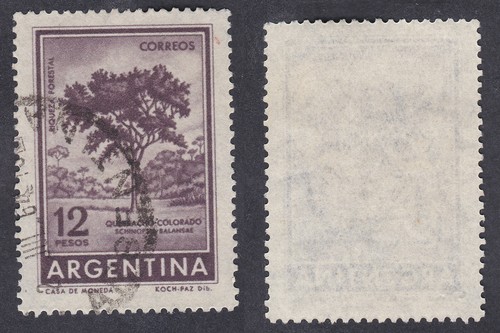 Argentina 1962 Used Photogravure Michel 768 I Scott 697 Red Quebracho ...