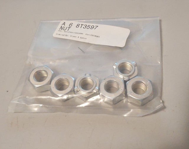 CASE OF 500 OEM Caterpillar Cat Fasteners Hex Weld-Nut 8T-3597 M12 .75 ...