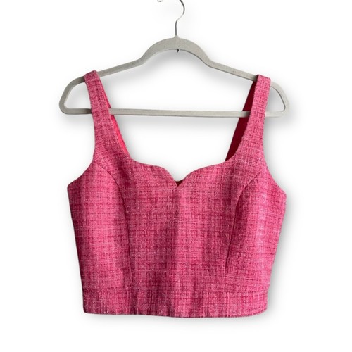 AQUA Tweed Bustier Crop Top sweetheart neckline | eBay
