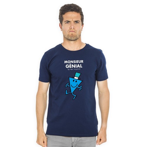 T-shirt homme manches courtes Monsieur Génial couleur bleu marine | eBay