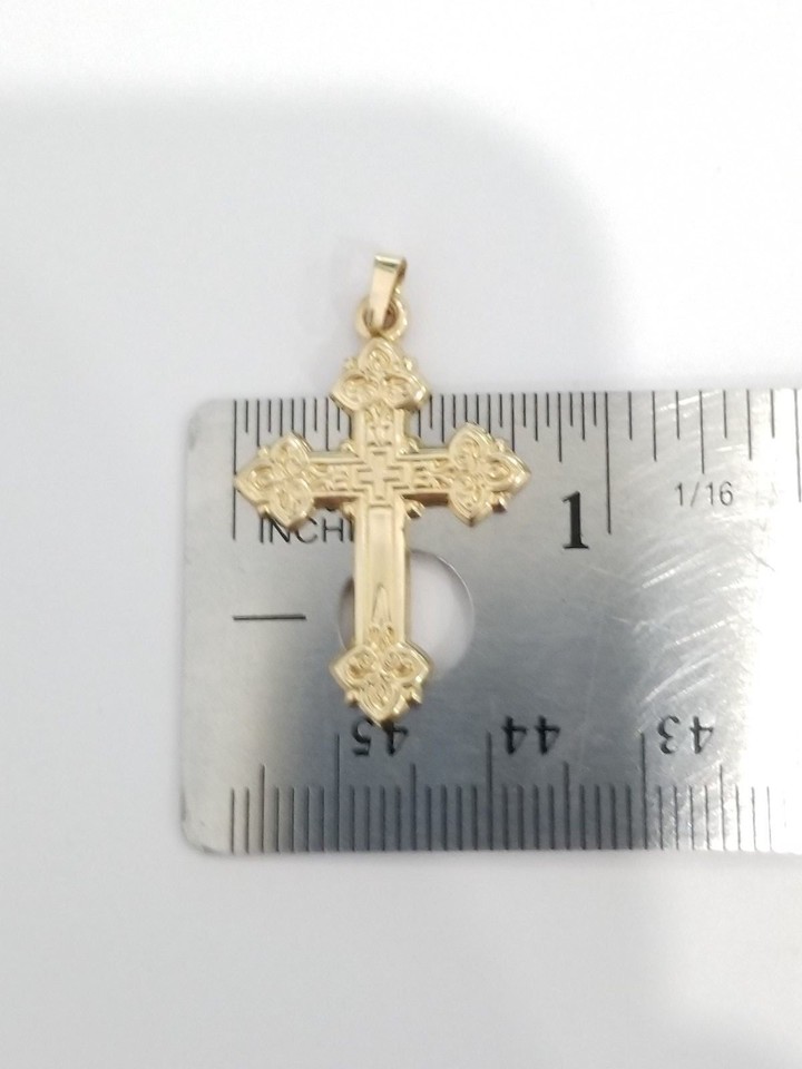14k Yellow Gold Vintage Orthodox Cross Crucifix Jesus Religious Pendant ...
