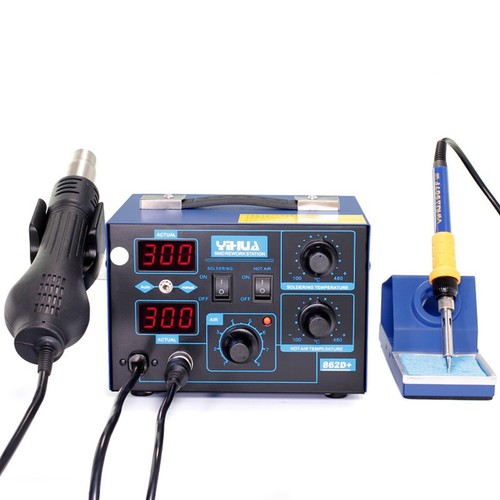 2-in-1 862D+ HIGH Power SMD Rework Station Hot Air Gun Electric ...