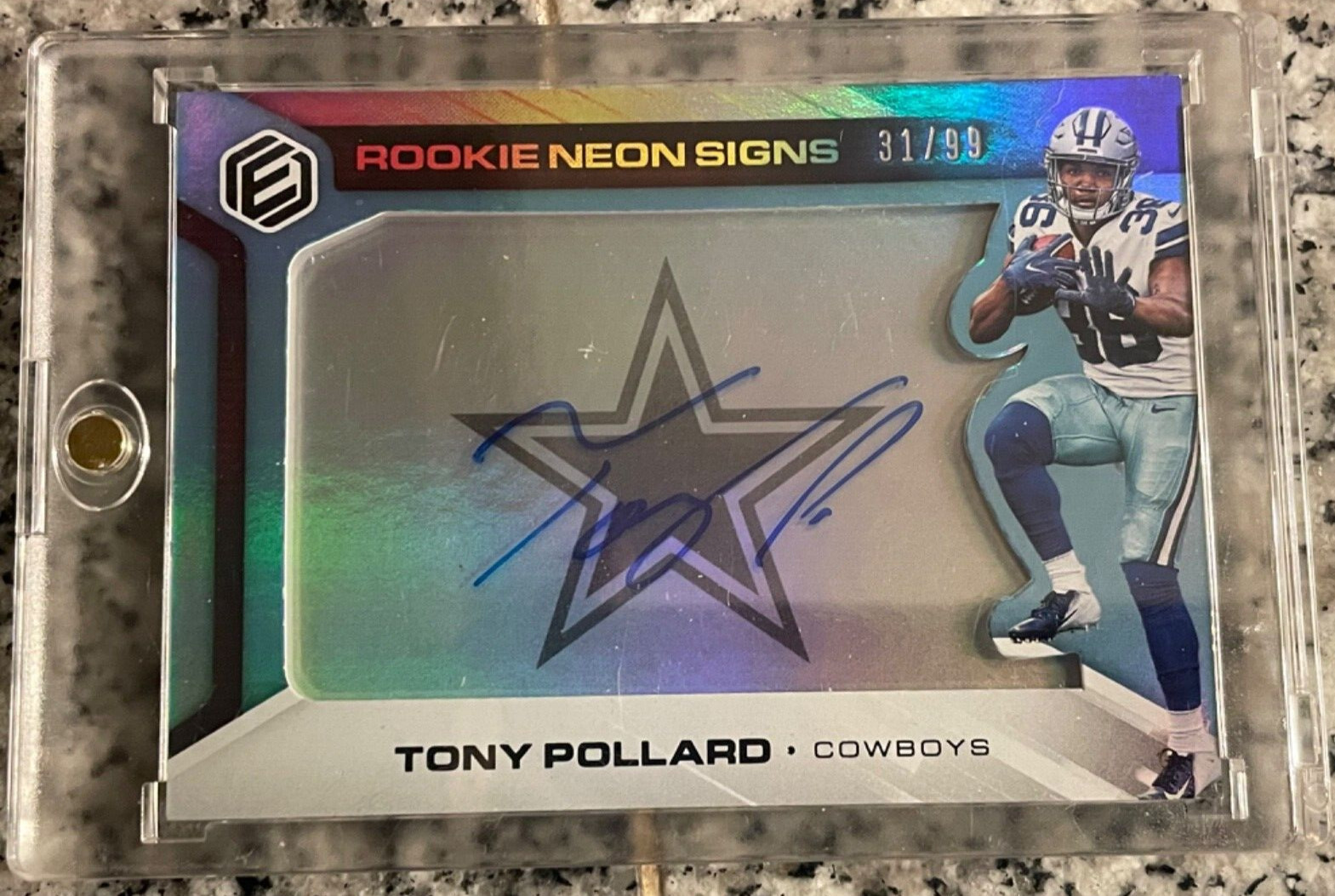 Tony Pollard 2019 Elements #RNS-TP Rookie Neon Signs - Blue /99 Price ...