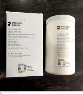 Dentsply ORIGINAL LUCITONE 199 Denture Base Resin 630gm Powder Jar for ...