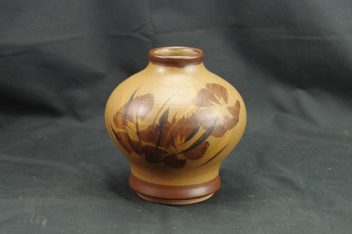 Pacific Stoneware Studio Pottery B Welsh USA 1971 Brown Vase Floral ...