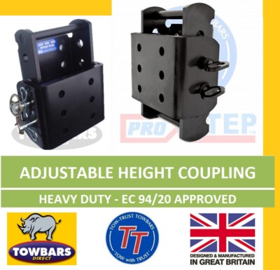 3500kg Adjustable Multi Height Coupling for Flange Towbars Slider Drop ...