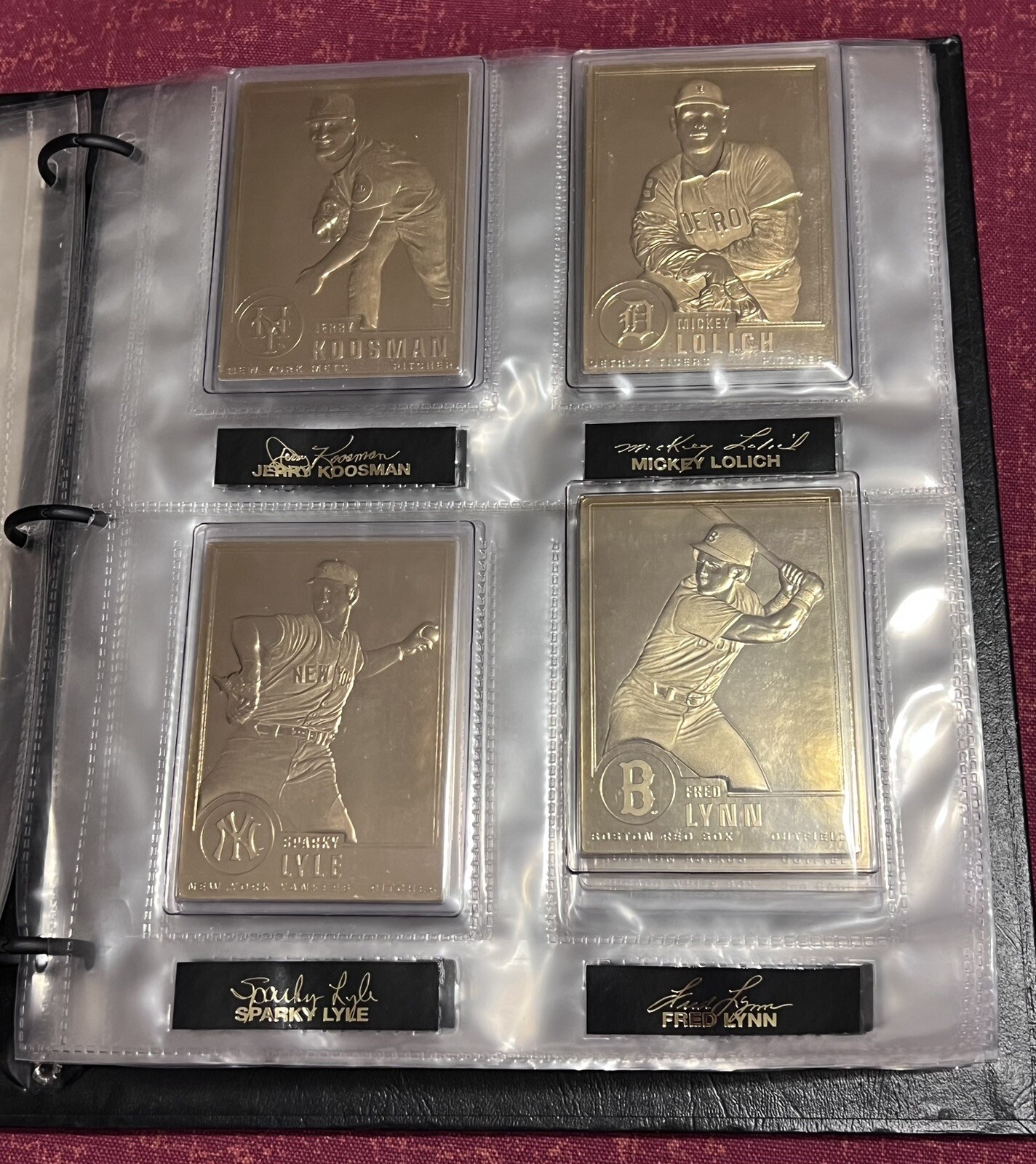 DANBURY MINT 22KT GOLD BASEBALL CARDS COMPLETE SET 52 CARDS 2 PAIR OF ...
